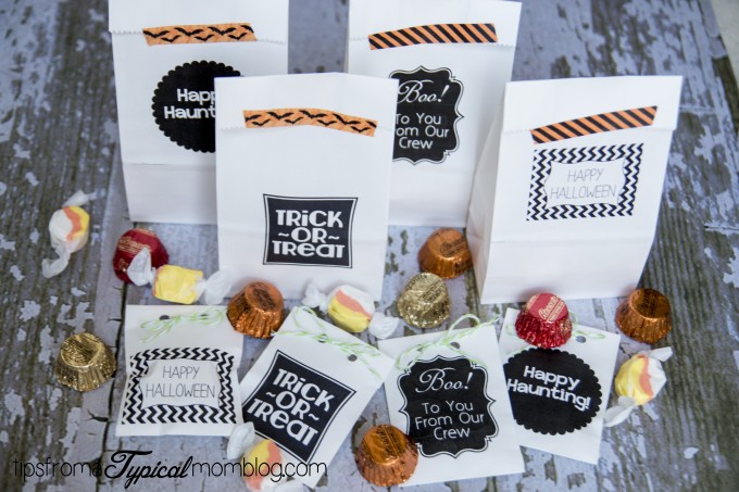 Halloween Gift Bags Free Printables + Tutorial on how to print on bags ...