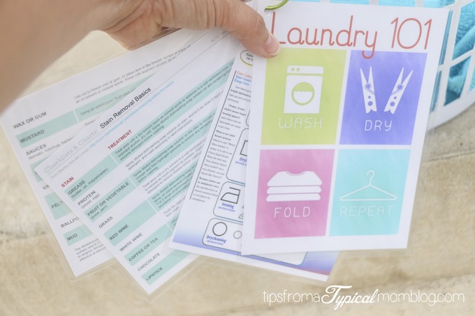 Laundry 101 Printable Gift for College Students - Tips from a Typical Mom