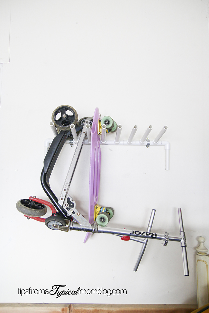 DIY PVC Pipe Skateboard and Scooter Storage Rack for the Garage - Tips ...