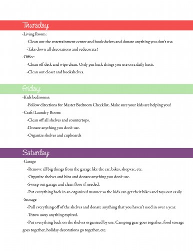 How to Organize Your Whole Home in 6 Days! // Free Printable Checklist ...
