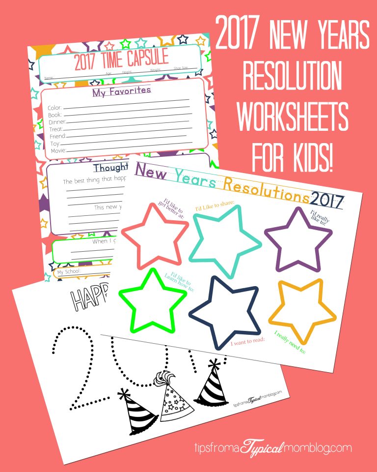 Making New Years Resolutions with your Kids- Free Printable Worksheets ...