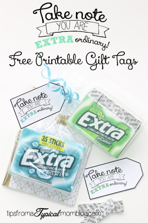 Say “Thank You” with Extra Gum- Free Printable Gift Tag - Tips from a ...