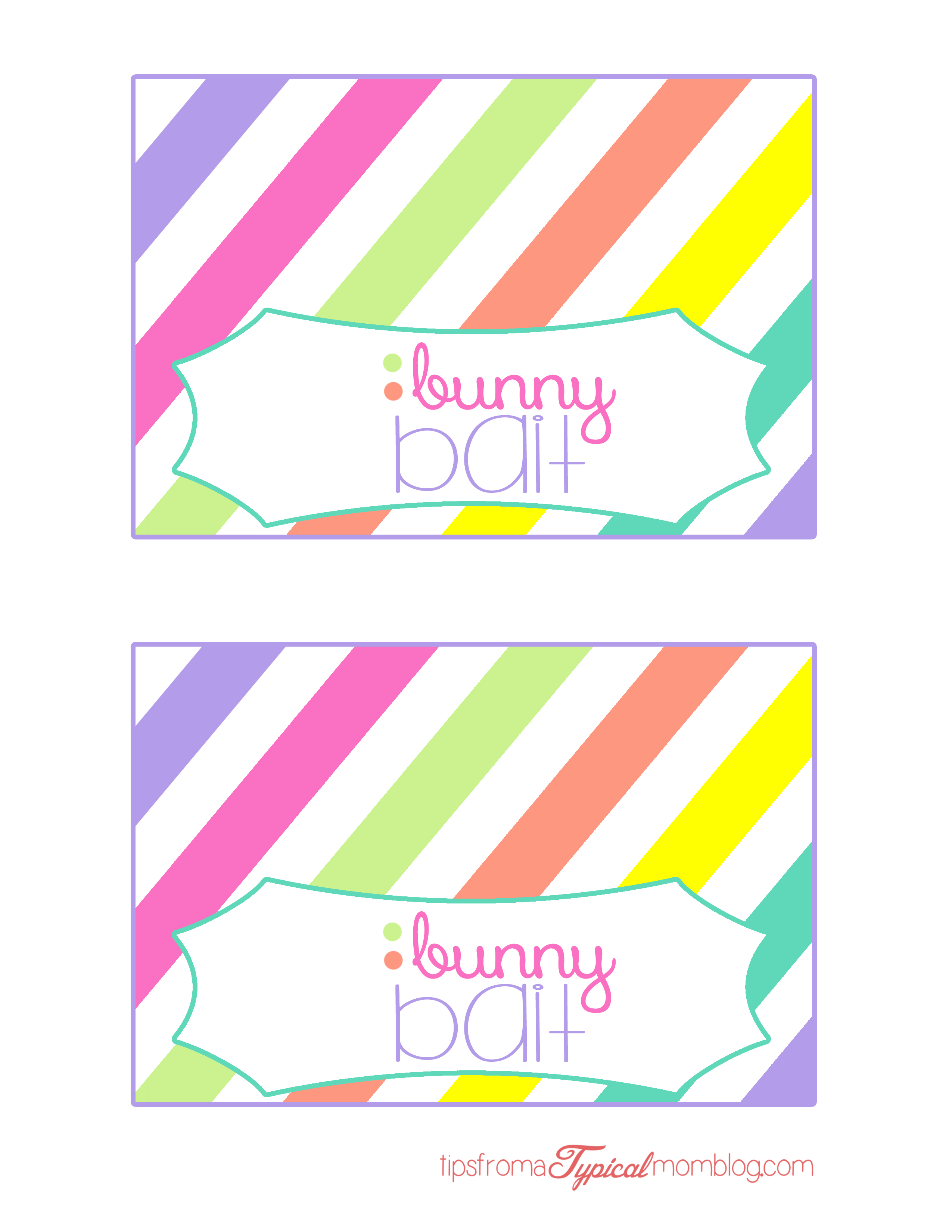 Easter Bunny Bait Treat Bags Free Printable - Tips from a Typical Mom