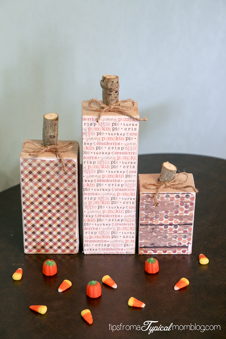 DIY Wood Block Pumpkins - Tips from a Typical Mom