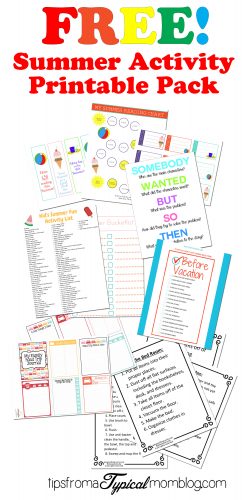 Free Family Summer Activity Printable Pack - Tips from a Typical Mom