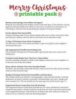 Merry Christmas Printable Pack for Families - Tips from a Typical Mom