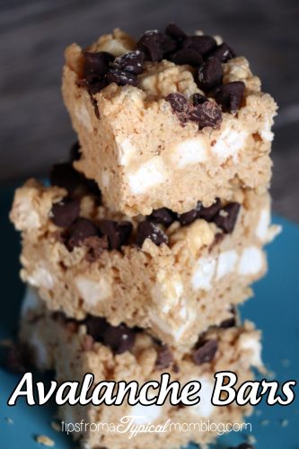 Avalanche Bars- A Twist on the Rice Krispy Treat - Tips from a Typical Mom